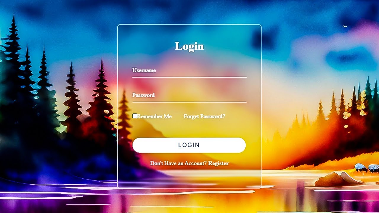 Glass Morphism Login Form Tutorial | HTML & CSS | MZCode01 #css #coding #webdesign # ...