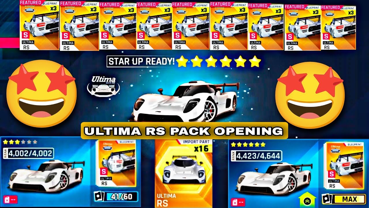 ASPHALT 9/ ULTIMA RS PACK OPENING DUMP MY ALL TOKEN FOR MAX ULTIMA ...