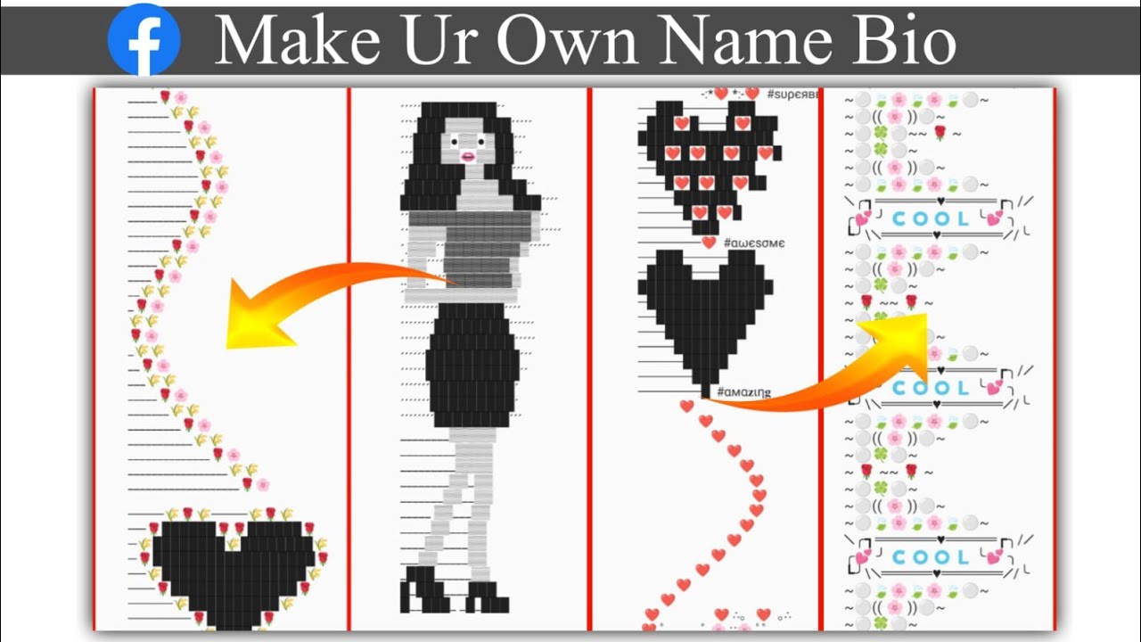 How to make own name stylish bio for facebook || how to make your own ...