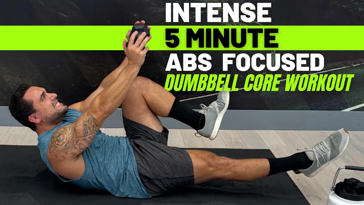 Intense 5 Minute Abs Focused Dumbbell Core Workout - YouTube