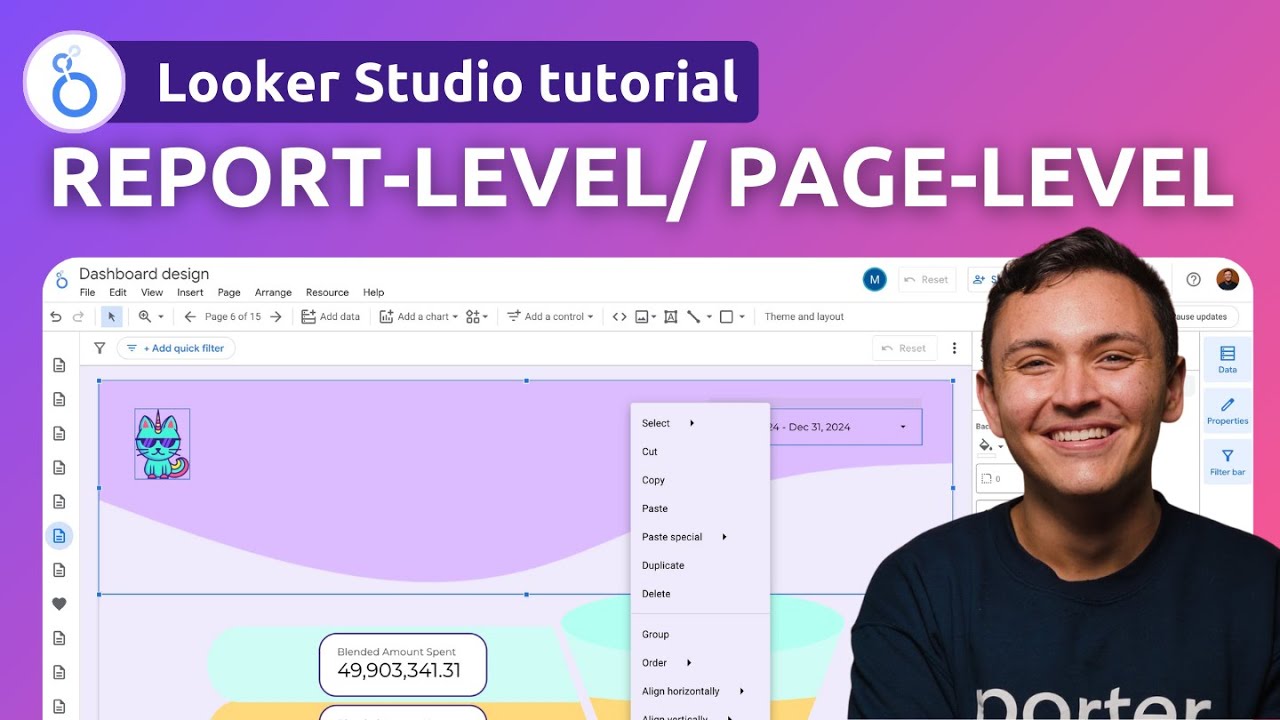 How to Create Report-Level Elements on Looker Studio (2026) - YouTube