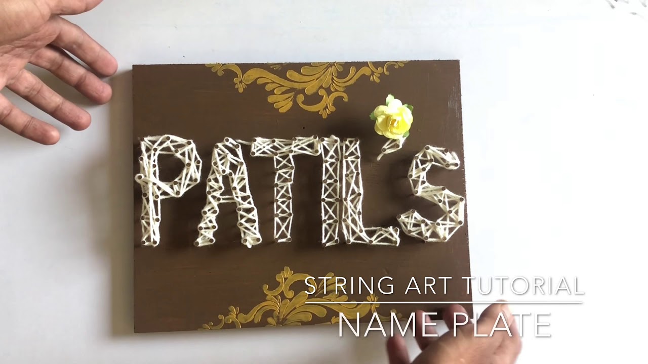 String art tutorial: Name Plate - ThePaintoholic - YouTube