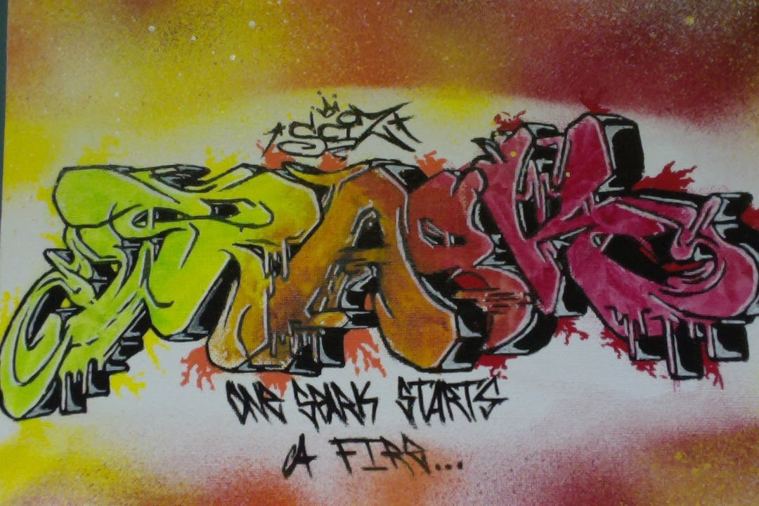 Wildstlye Graffiti Canvas "SPARK" - YouTube