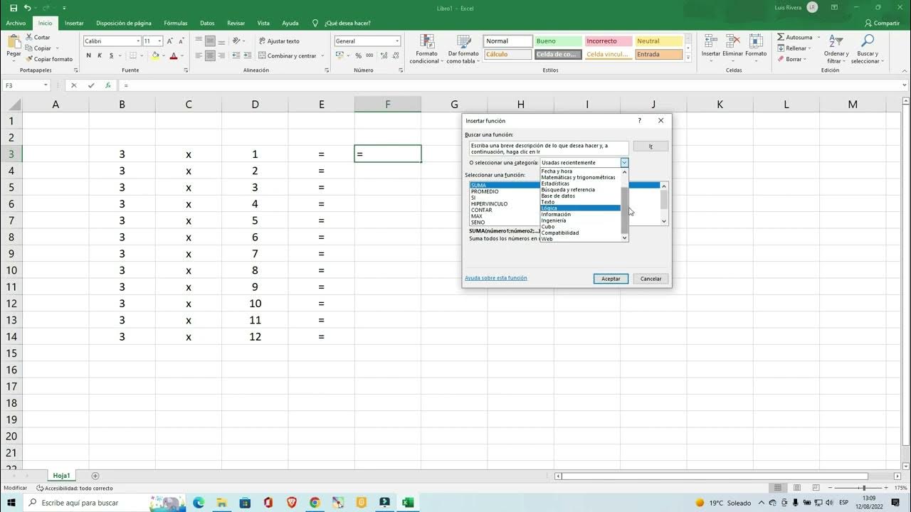 02 - Funcion PRODUCTO. EXCEL - YouTube