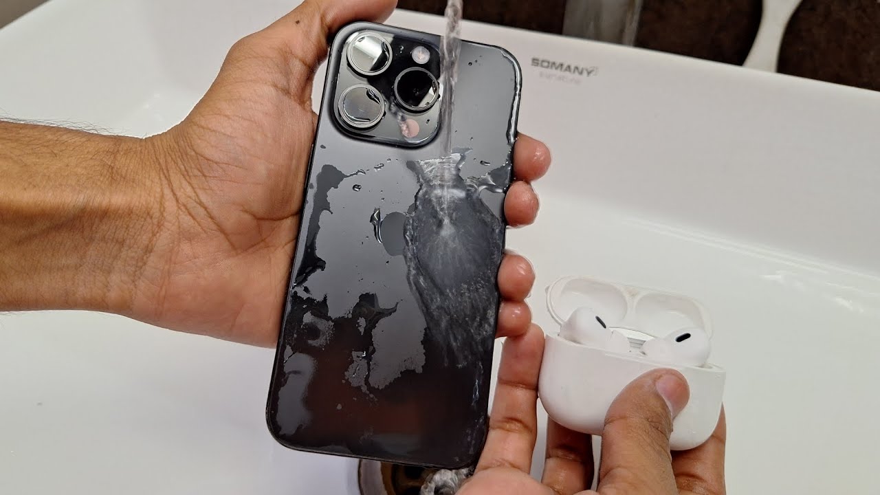 iphone 14 pro and airpods pro in water #shorts #smartphone - YouTube