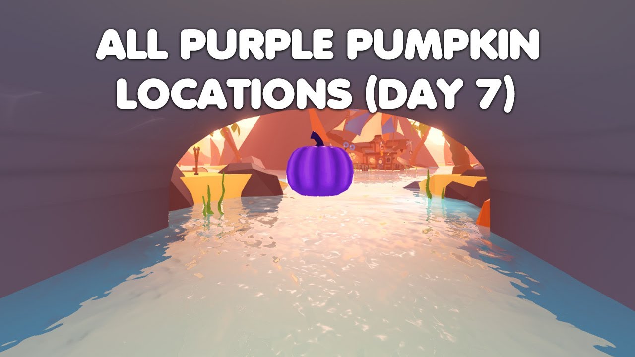 ALL PURPLE PUMPKIN LOCATIONS DAY 7 in Adopt me! - YouTube