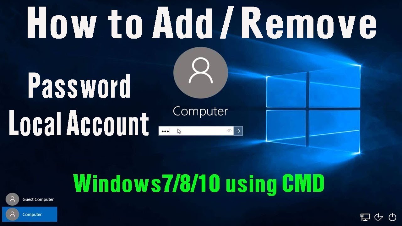 How to Add / Remove Password Local Account on Windows 7/8/10 by CMD ...