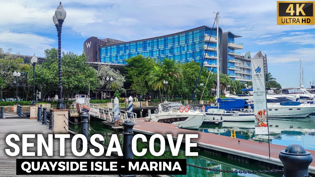 Relaxing Walk at SENTOSA COVE | QUAYSIDE ISLE - MARINA [4K] Singapore ...