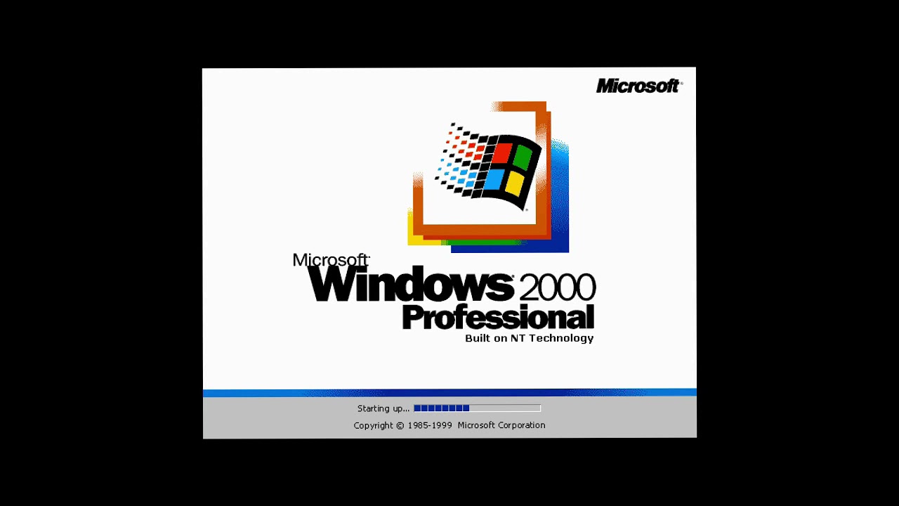 Windows 2000 build 1983-2000 and Windows 2000 RTM startup and shutdown ...