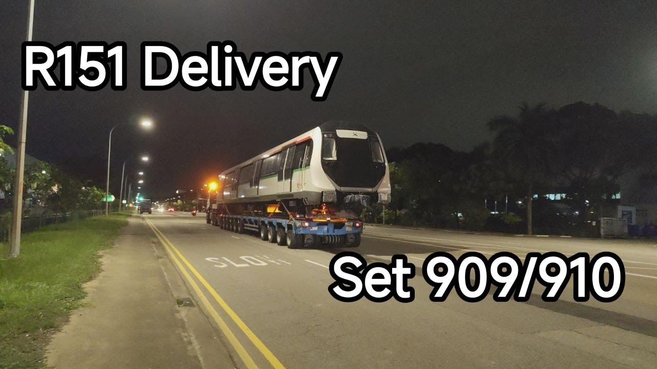 [SMRT] Alstom Movia R151 [909/910] (EMU 910 + 12909) - Delivery to Tuas ...