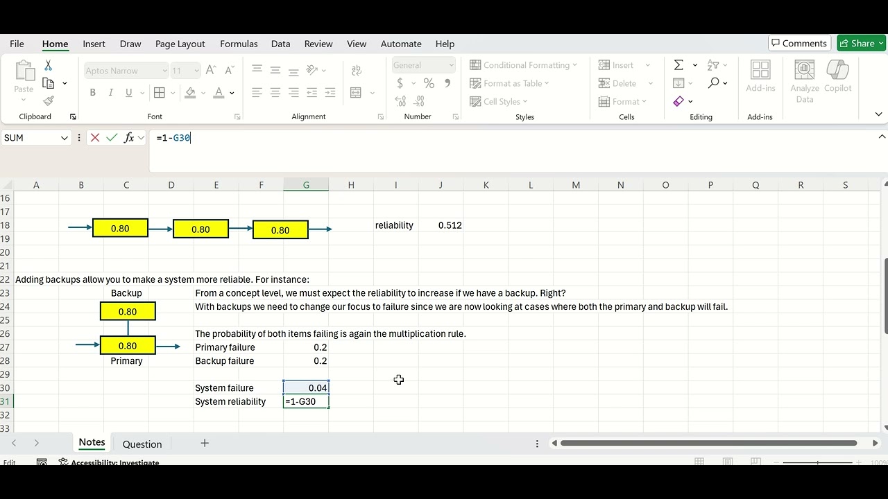 Calculating Reliability with Excel - YouTube