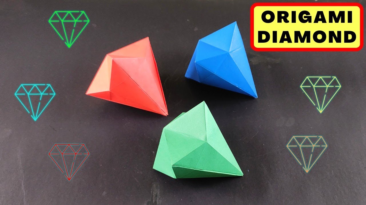 How to make a Paper Diamond | DIY Origami Diamond Tutorial - YouTube
