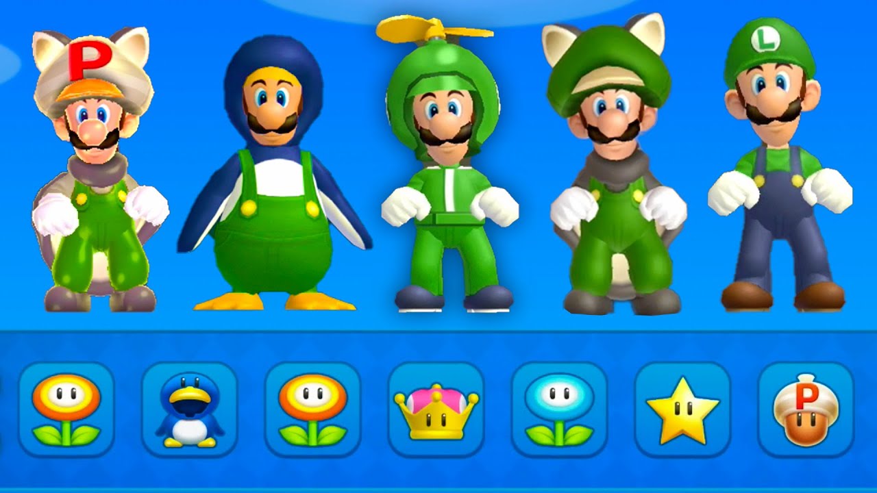 New Super Mario Bros. U Deluxe – All Power Ups Walkthrough (Luigi ...