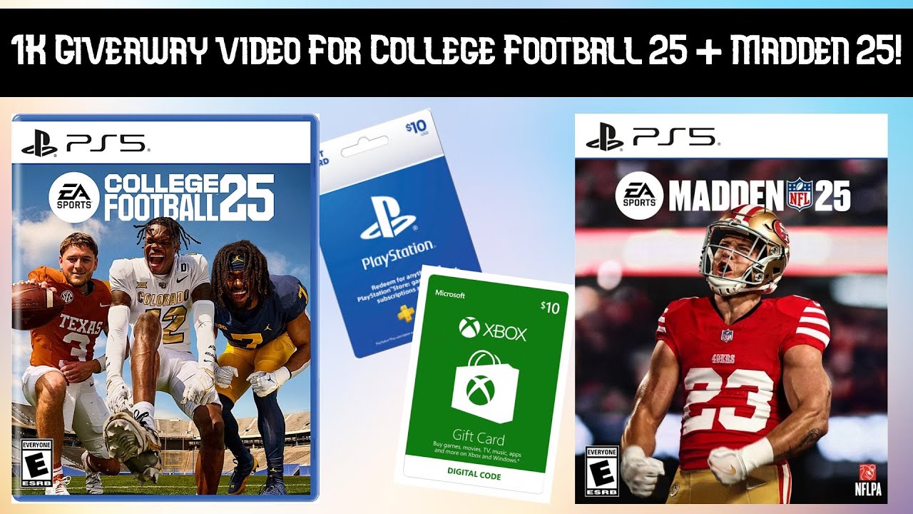 1,000 Subscriber Special! Xbox and PS5 Gift Card Giveaway For College ...