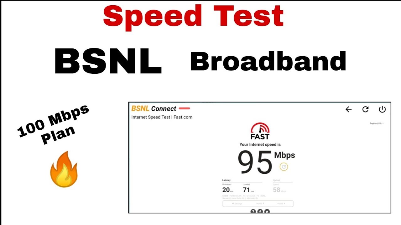 Speed Test | BSNL Broadband FTTH | 100 Mbps Plan🔥🔥 - YouTube