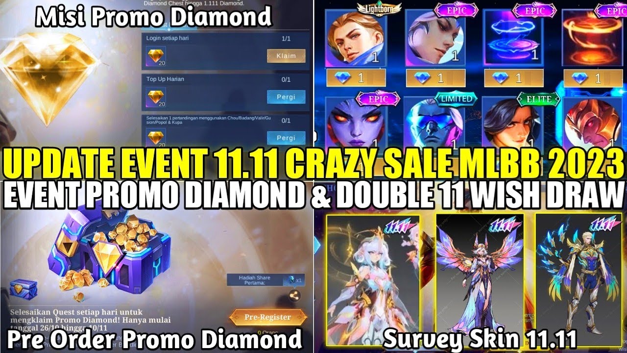UPDATE EVENT 11.11 CRAZY SALE MOBILE LEGENDS 2023!! EVENT PROMO DIAMOND ...