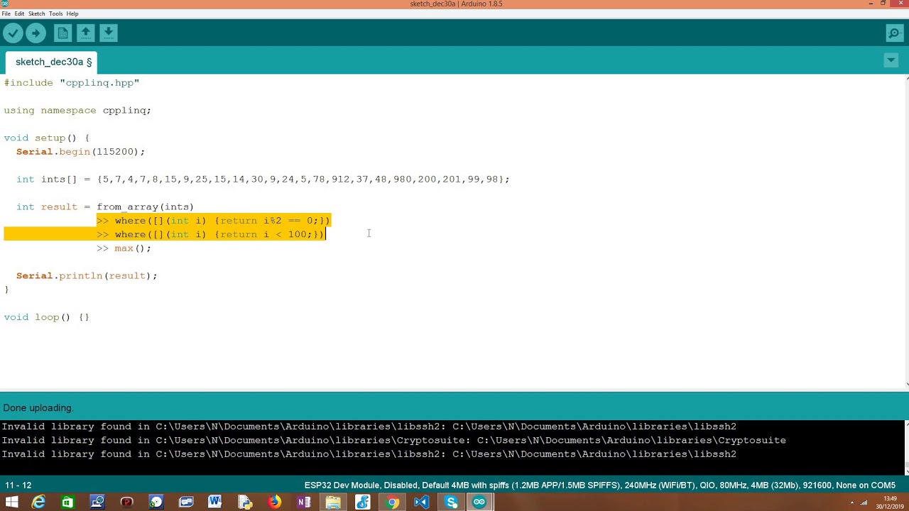 Esp32 Esp8266 Cpplinq Chaining Operators Youtube 2105