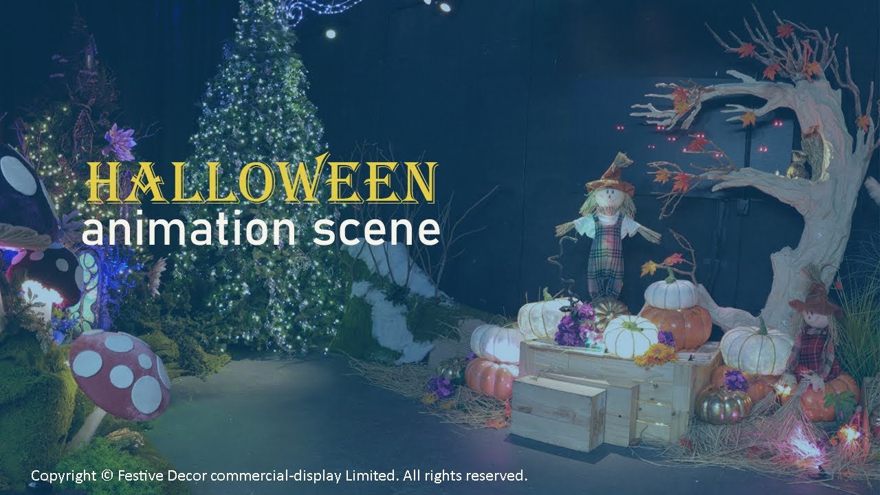 (360 video) Halloween decoration set with animation - YouTube