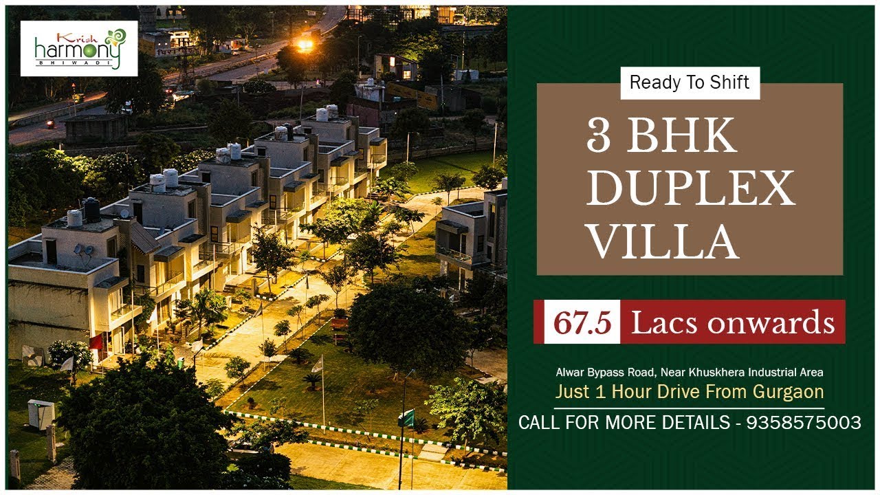 Krish Harmony Bhiwadi | Ready-To-Move | 3 BHK Duplex Villa 67.50 Lacs Onwards | Krish Group ...