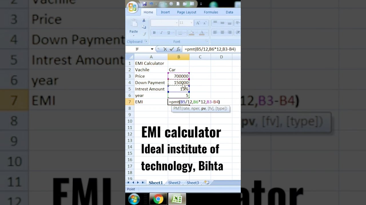 How To Calculate EMI In Excel YouTube How To Calculate EMI In Excel YouTube