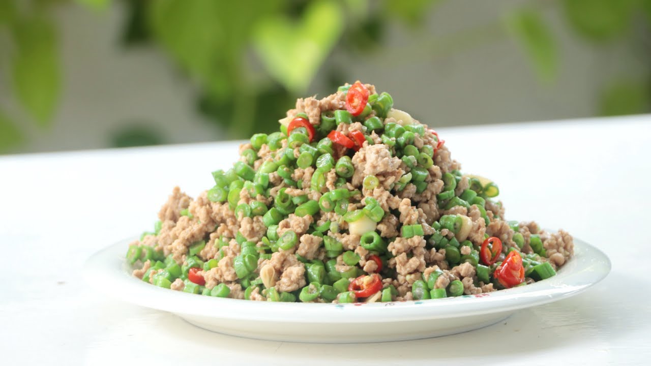 Quick stir-fried minced pork with green beans | Tasty home cooking ...