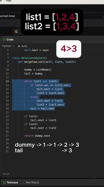 Leetcode 21. Merge Two Sorted Lists - YouTube