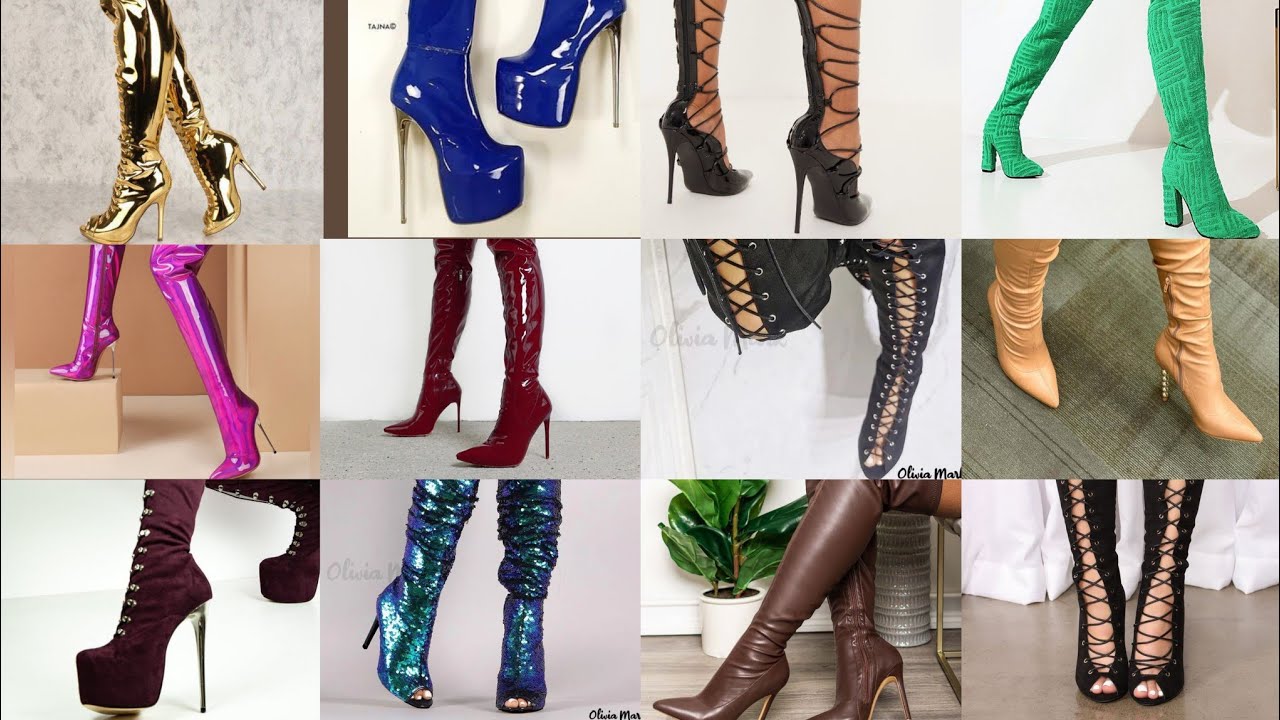 leather High Thighs Long Heels For ladies| Best High Thighs Heels for ...