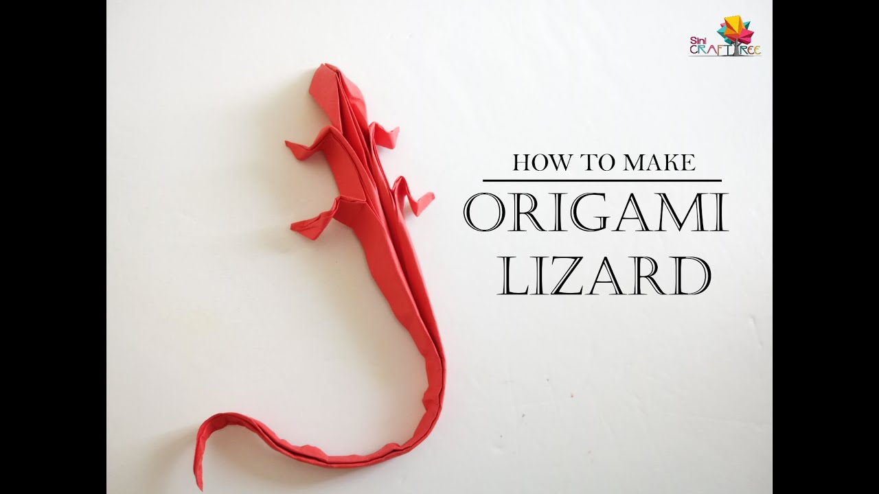 How to make Origami lizard / paper craft / Sinicrafttree / DIY crafts ...