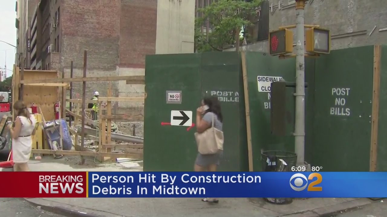 Debris Falls In Midtown - YouTube