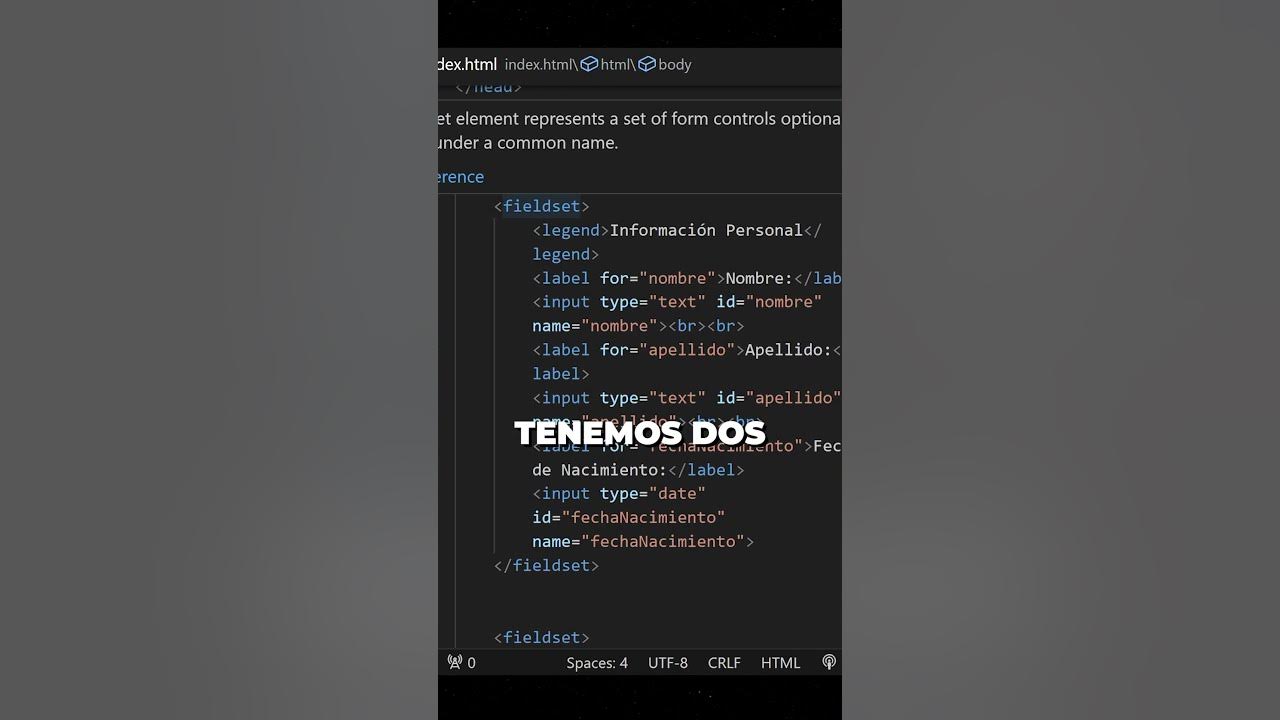 ¿nunca Has Utilizado La Etiqueta Fieldset En Html ¡utilízala Youtubeemk 2841