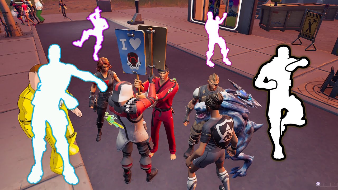 Flexing All Rare Emotes With $20,000 Skin in Fortnite - YouTube