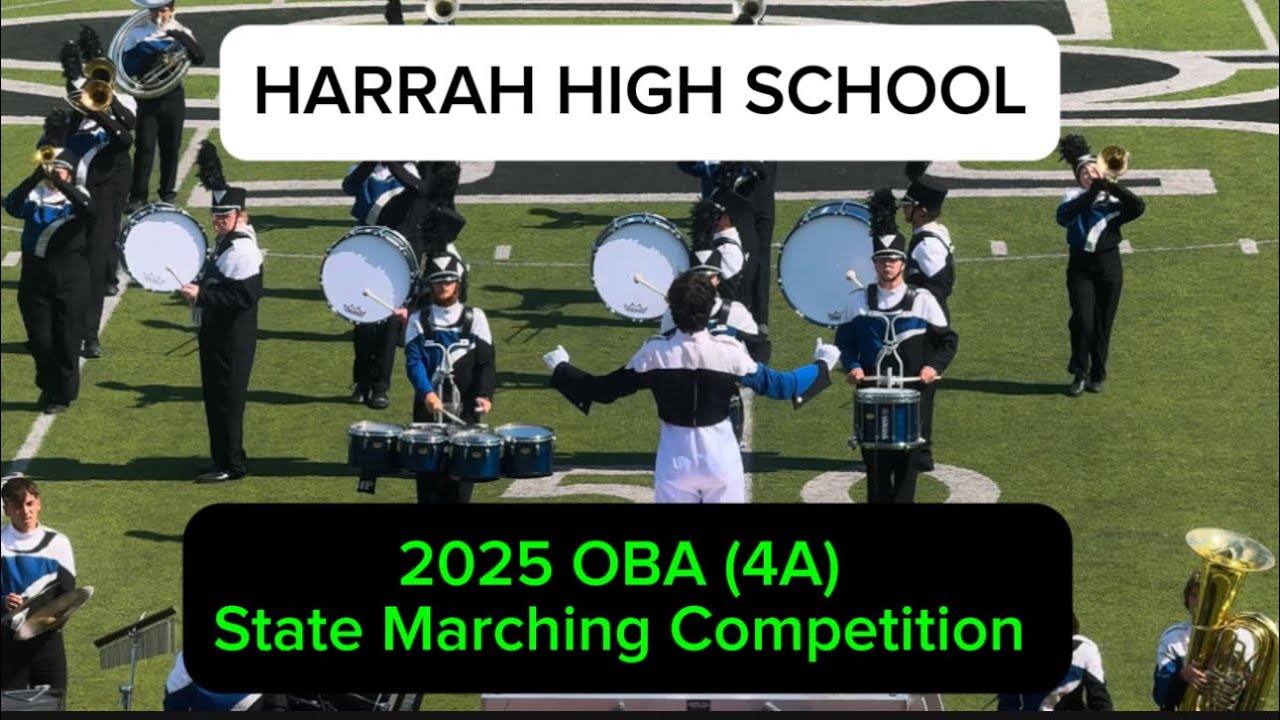 Harrah High School~ 2025 OBA (4A) State Marching Competition - YouTube