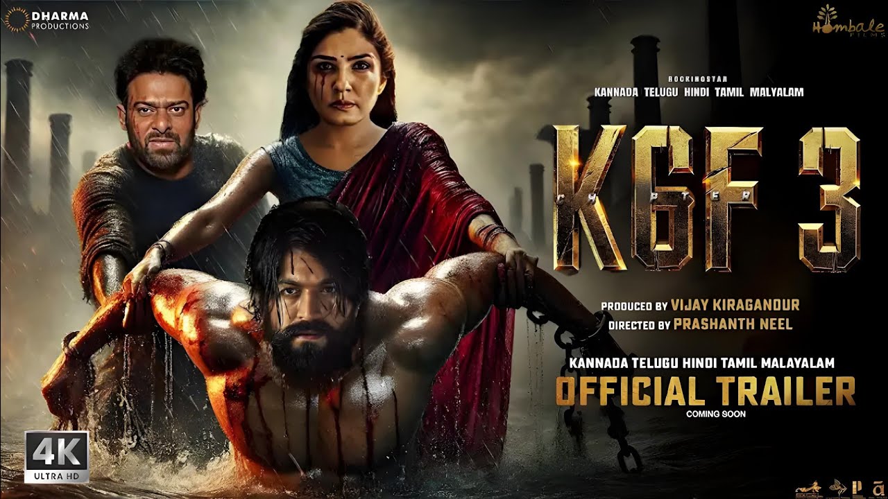 K.G.F: Chapter 3 - Hindi Trailer | Rocking Star Yash | Raveena Tondon | Prabhas | Prashanth Neel ...