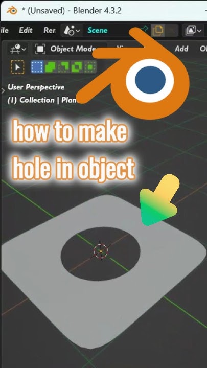 كيفية انشاء فجوة على الشكل في بلندر💯 how to create hole on object in blender - YouTube