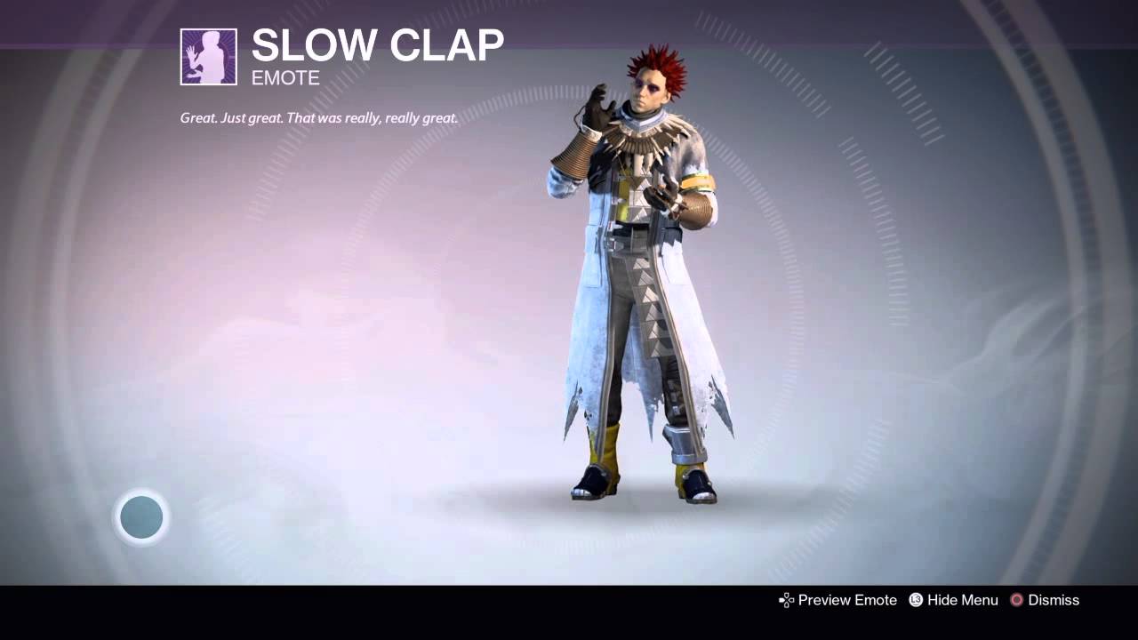 Destiny The Taken King - Slow hand clap emote - YouTube