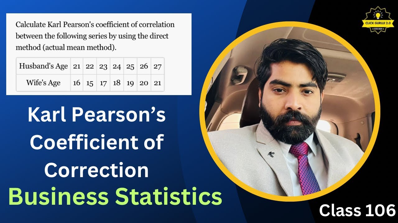 Karl Pearson’s Coefficient of Correction #business #statistics #maths # ...