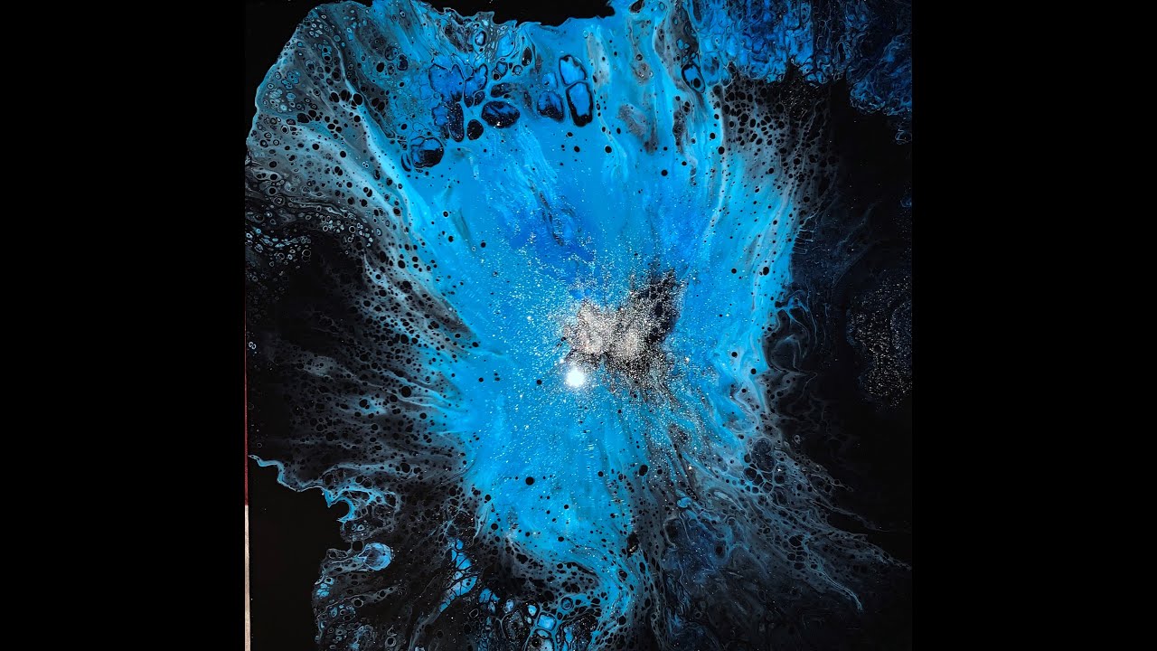 2020-02| Blue Explosion| Acrylic Painting| Dutch Pour Technique - YouTube