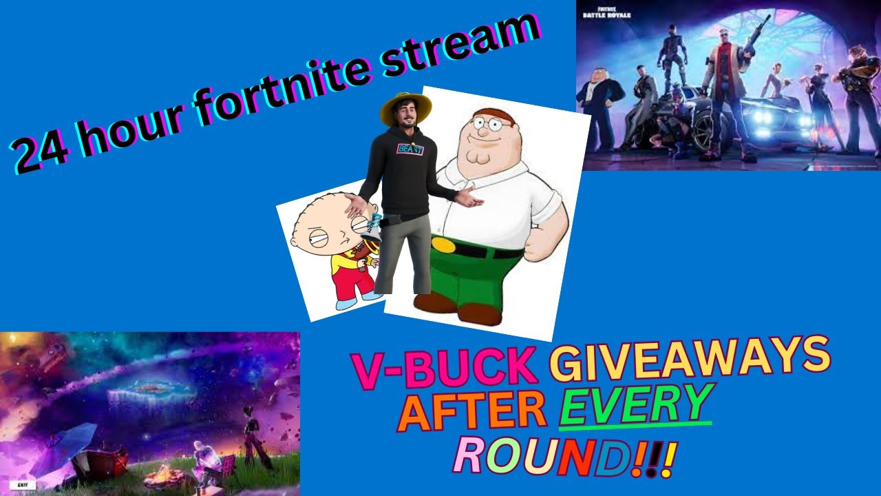 24 HOUR Fortnite LIVE STREAM!!! | VBUCKS GIVEAWAY AT 610 SUBS!!! - YouTube