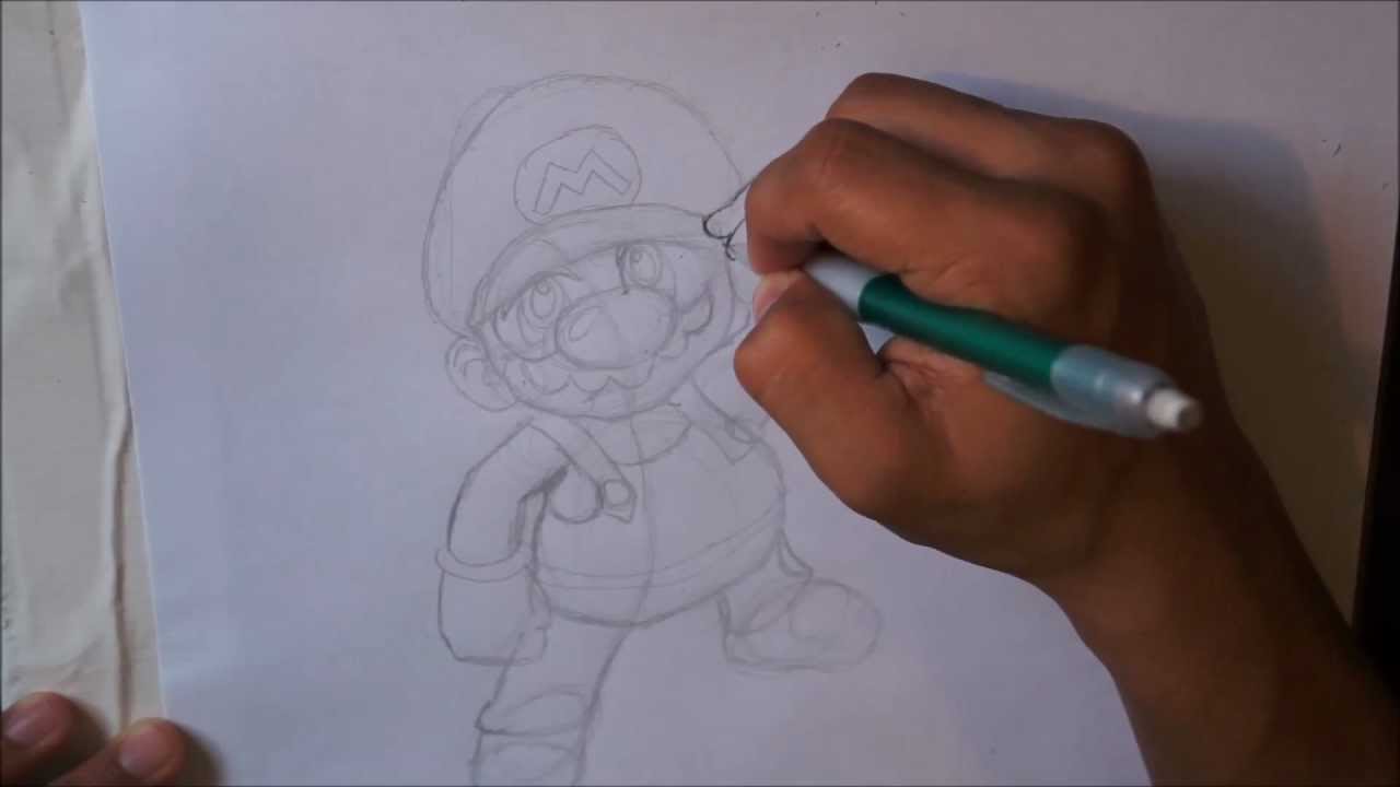 How to Draw Mario step by step tutorial - YouTube