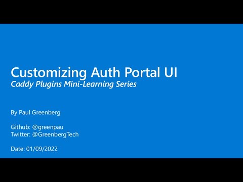 Customizing Caddy Auth Portal UI - YouTube