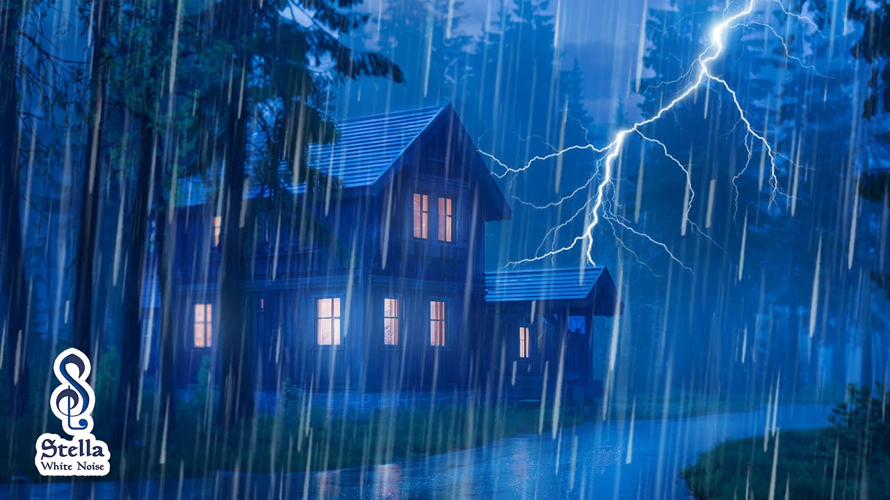 Relaxing Thunderstorm Sounds to Relax | 10 Hours of Rain in Forest House