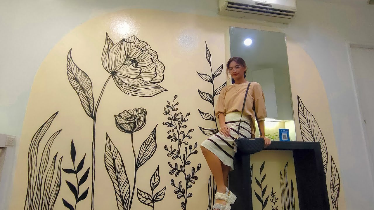 MURAL PAINTING SA PIANDRE SALON Mural Painting Idea Minimalist - YouTube