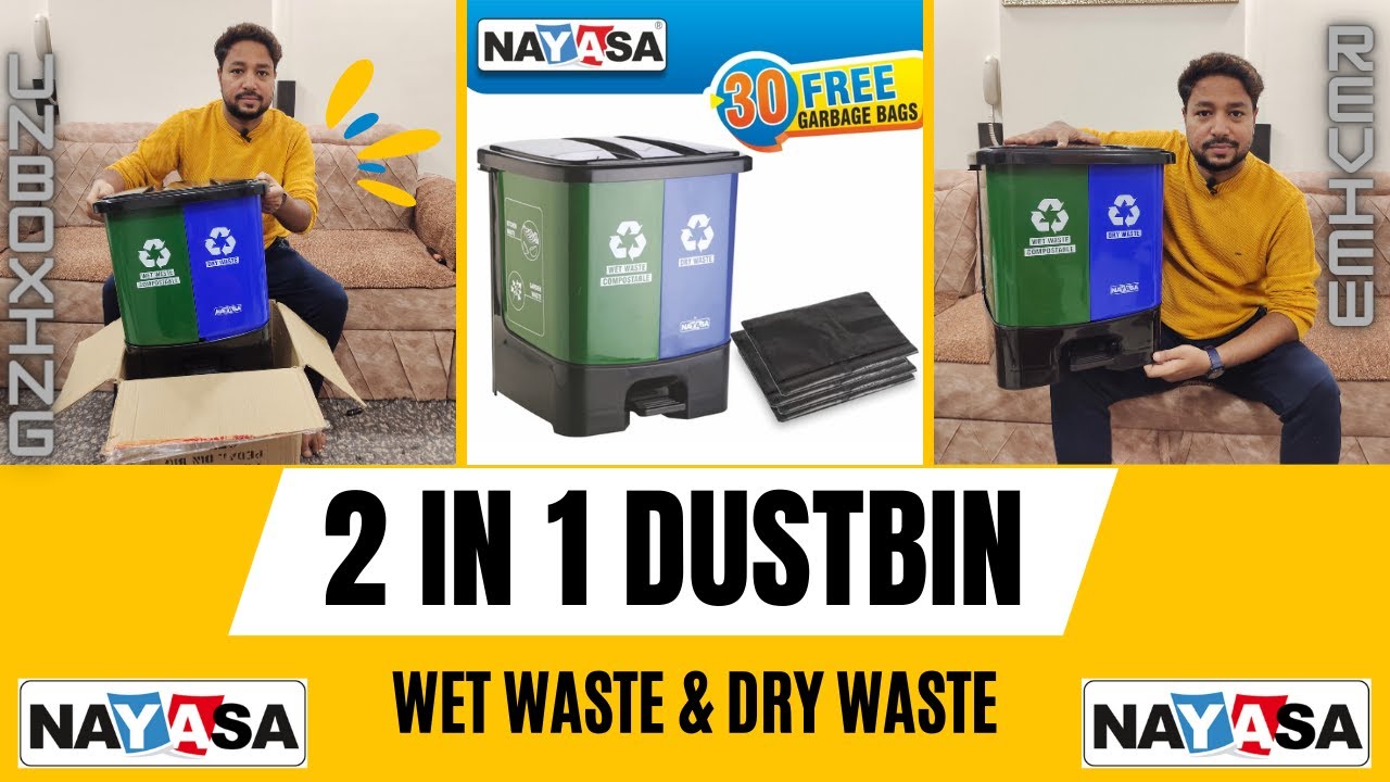 NAYASA 2 in 1 Dustbin (33 Liters) Wet & Dry Waste | UNBOXING | REVIEW ...