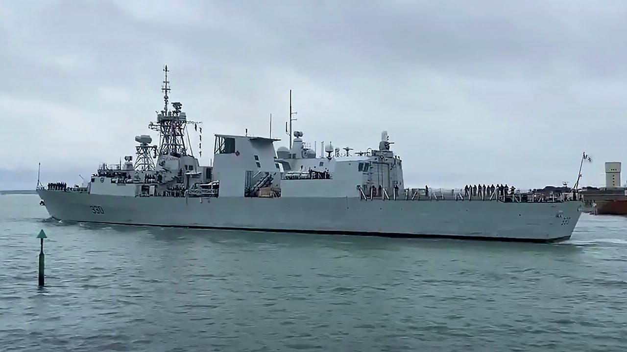 HMCS Halifax sails from Portsmouth after 5-day visit. - YouTube