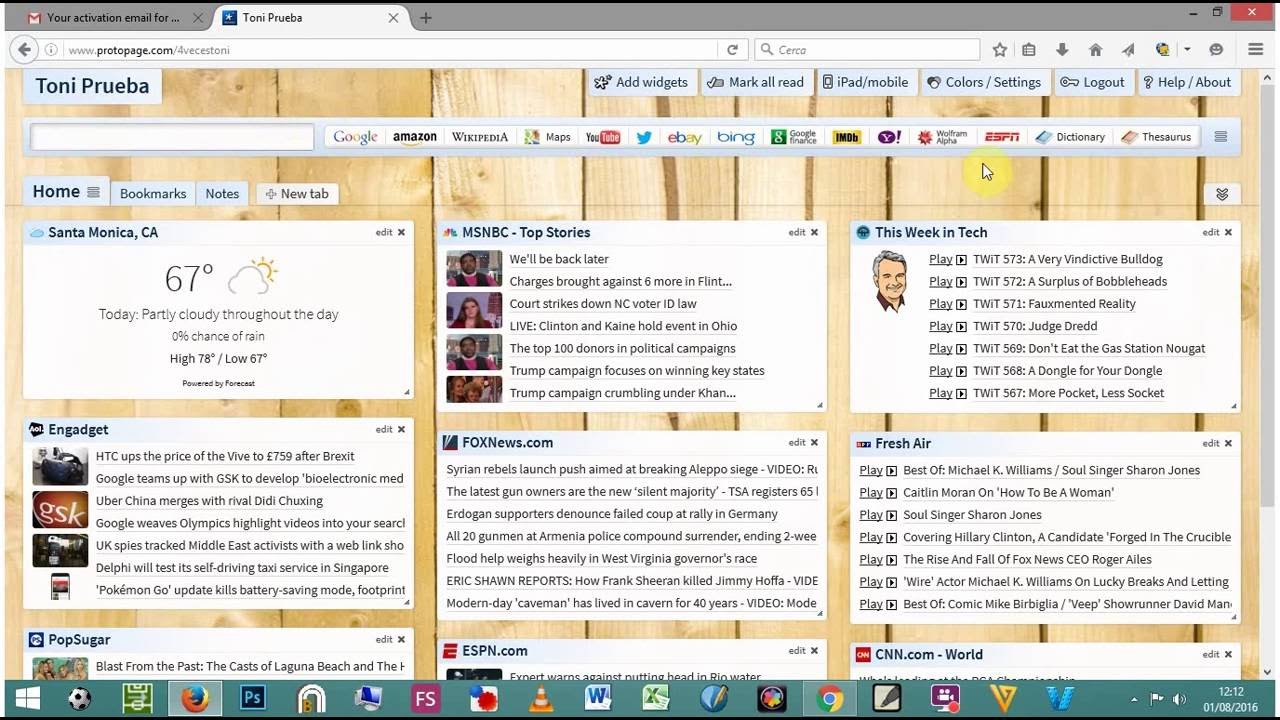 Protopage. ¿Cómo registrarse gratis en Protopage y tener un excelente ...