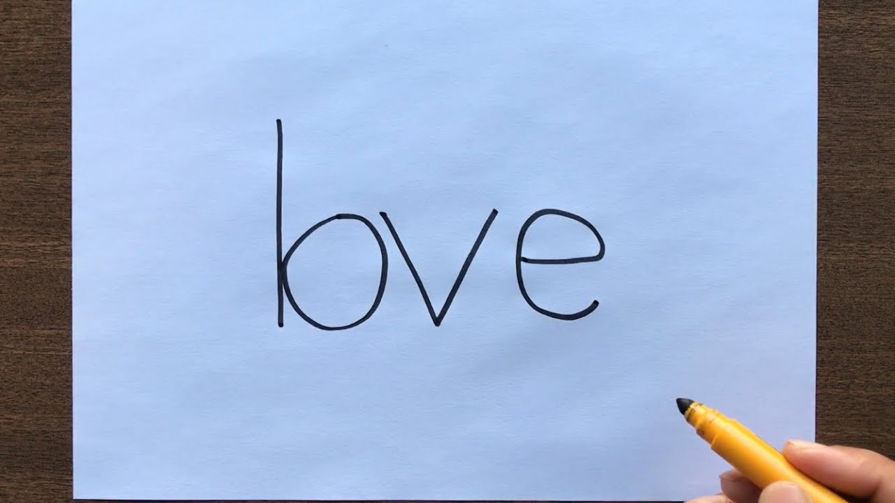 How to Draw a Girl Boy from word Love - YouTube