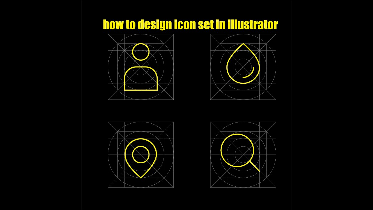 simple icon set design process in illustrator - YouTube