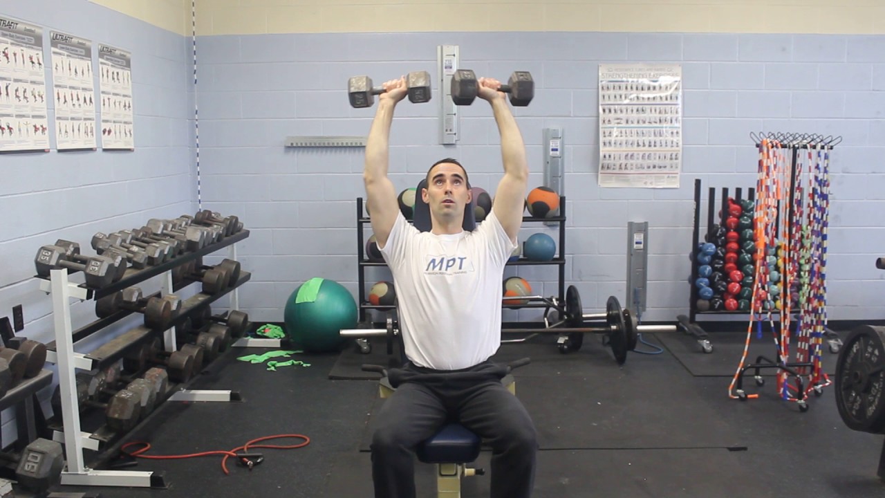 Seated Overhead Press - Dumbbell - YouTube