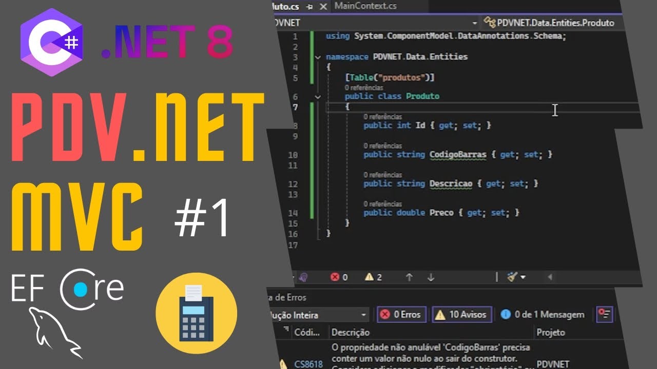 PDV .NET 8 MVC C# - EF CORE (MYSQL) #1 - YouTube