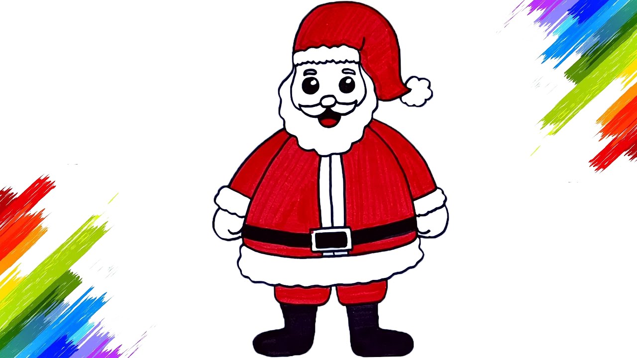 Noel Baba Çizimi 🎅 Noel Baba Nasıl Çizilir? 🎁 Yeni Yıl Çizimleri - How ...